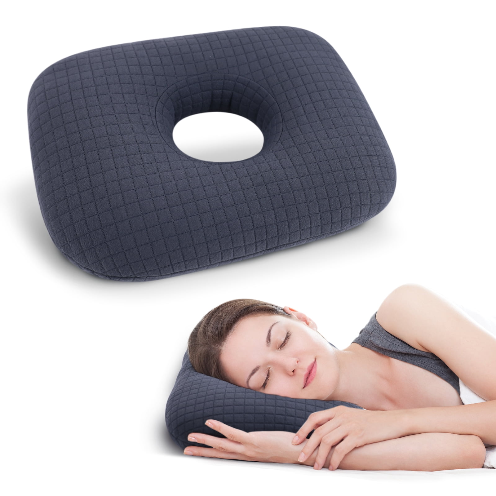 RoamReady Ear Piercing Pillow for Side Sleepers, Ear Pillows with Holes ...