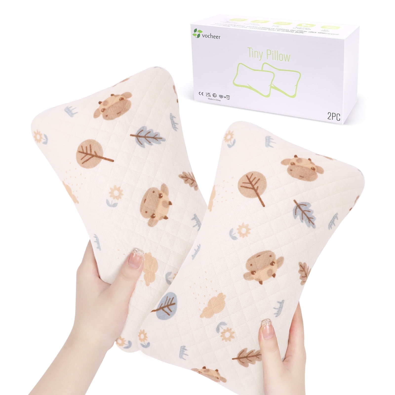 RoamReady Small Pillows for Sleeping, 2PCS 11"x7" Mini Cotton Travel ...