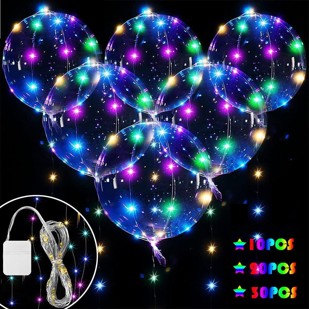 RoamRider 10 PCS Clear Light Up Balloons, 20 Inches LED Light Flashing ...
