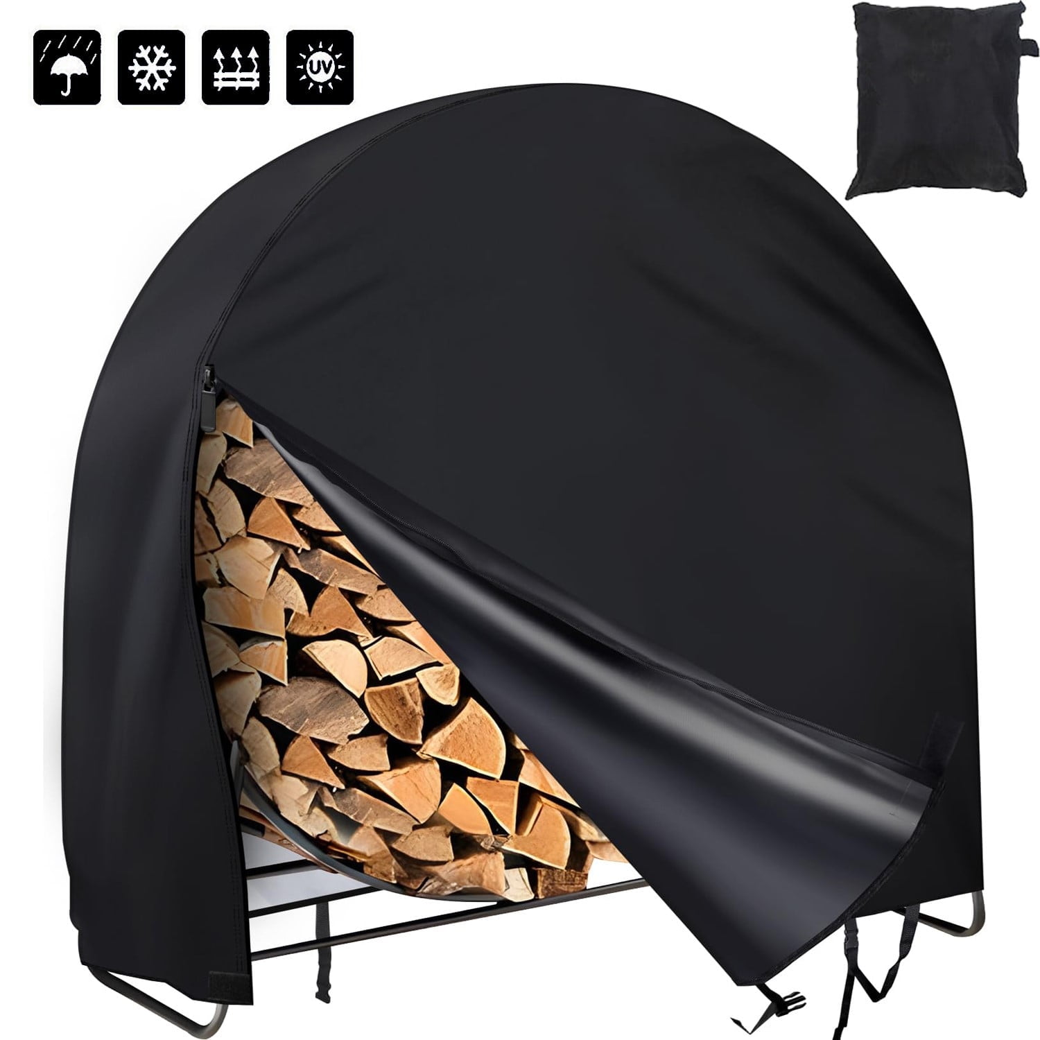 RoamRider 40 Inch Firewood Log Hoop Cover, 600D Heavy Duty Waterproof ...