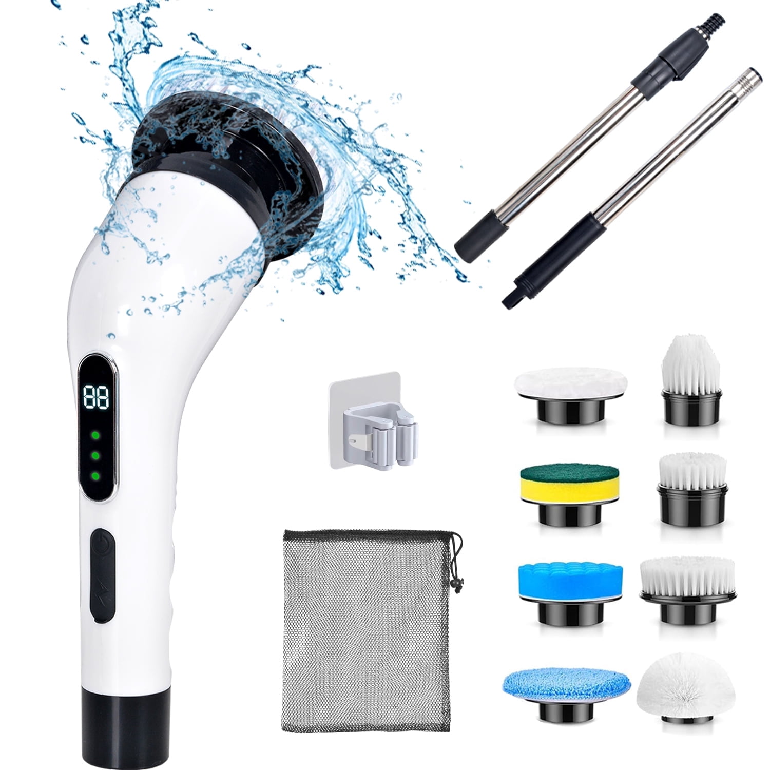 RoamRider Electric Spin Scrubber, 9-in-1 Cordless Power Shower Scrubber ...