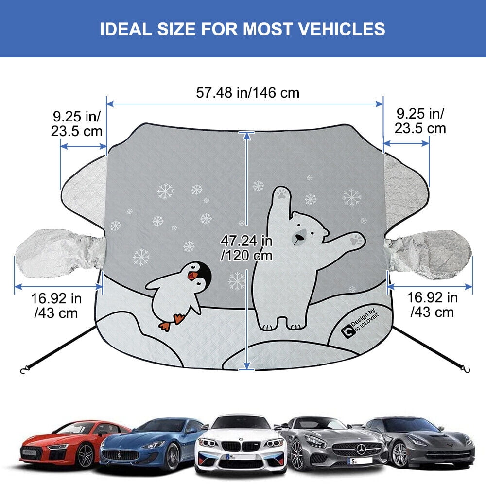 RoamRider Magnetic Car Windshield Snow Cover Winter Windscreen Ice ...