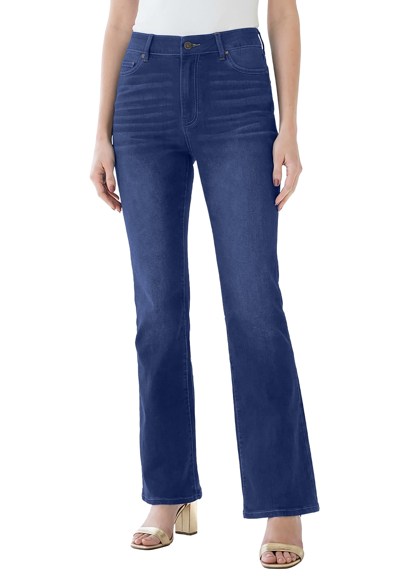 Roaman's Women's Plus Size 360º Stretch 5-Pocket Bootcut Pull-On Jean ...