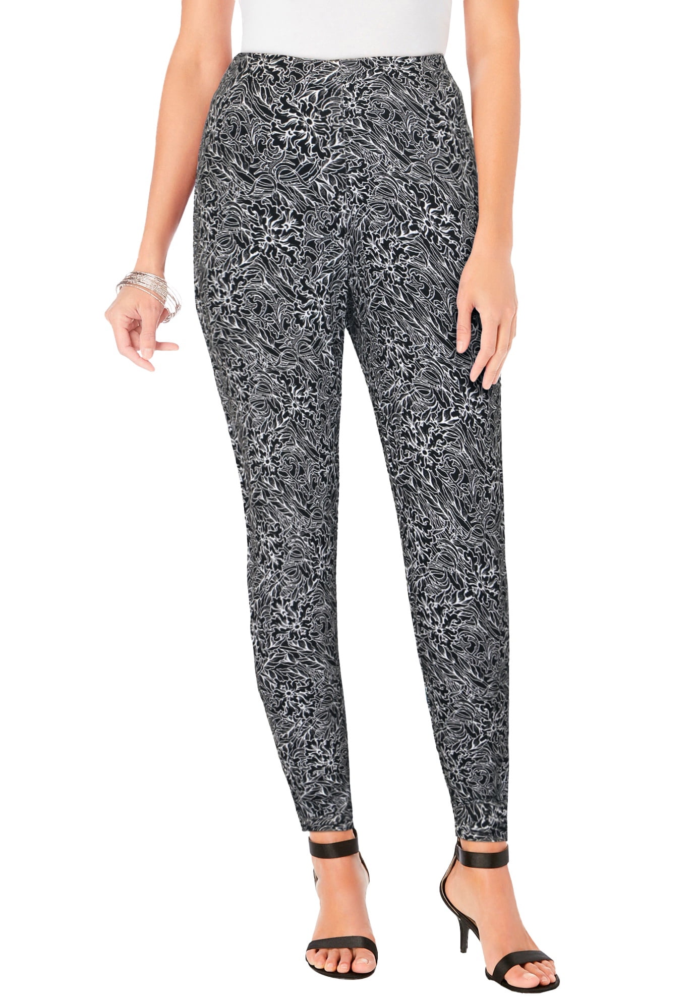 Roaman's Women's Plus Size Ankle-Length Essential Stretch Legging ...