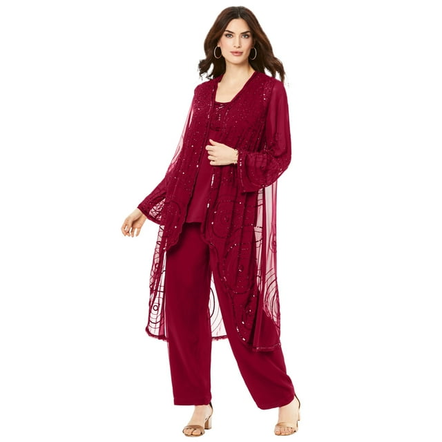 Roaman's Women's Plus Size Beaded Pant Set - Walmart.com