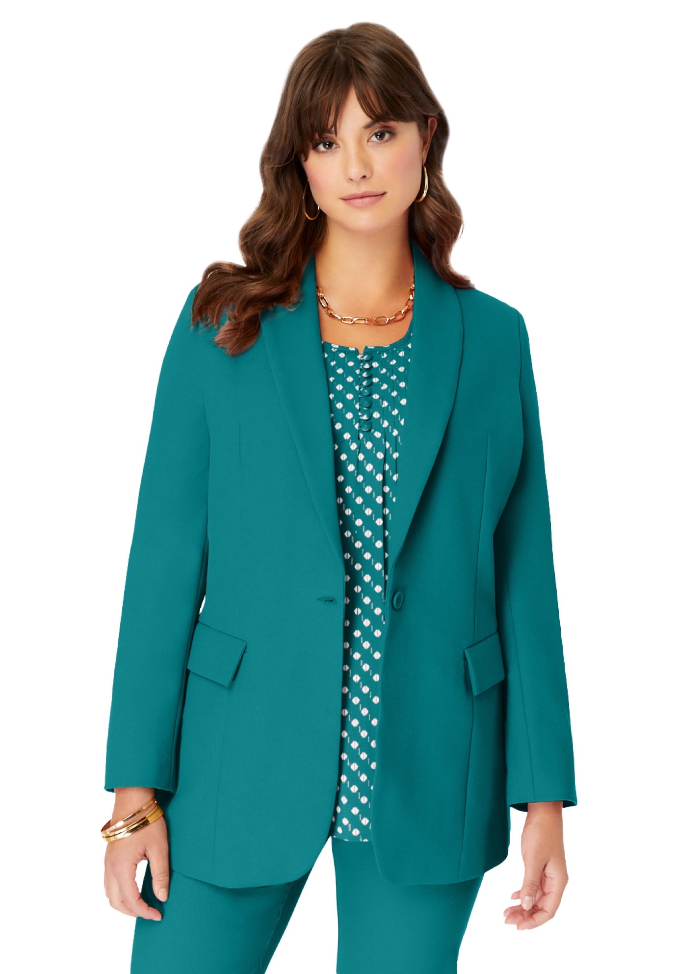 Roaman's Women's Plus Size Bend Over Blazer - Walmart.com