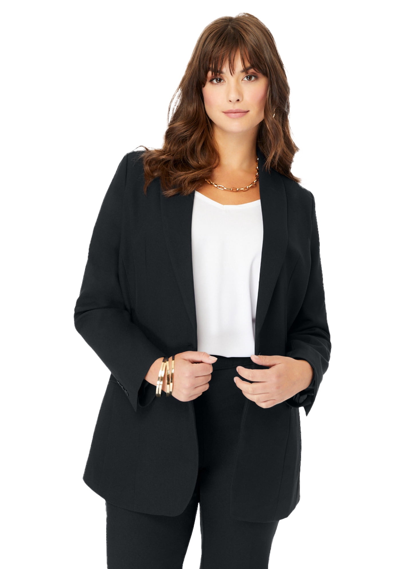 Roaman's Women's Plus Size Bend Over Blazer - Walmart.com