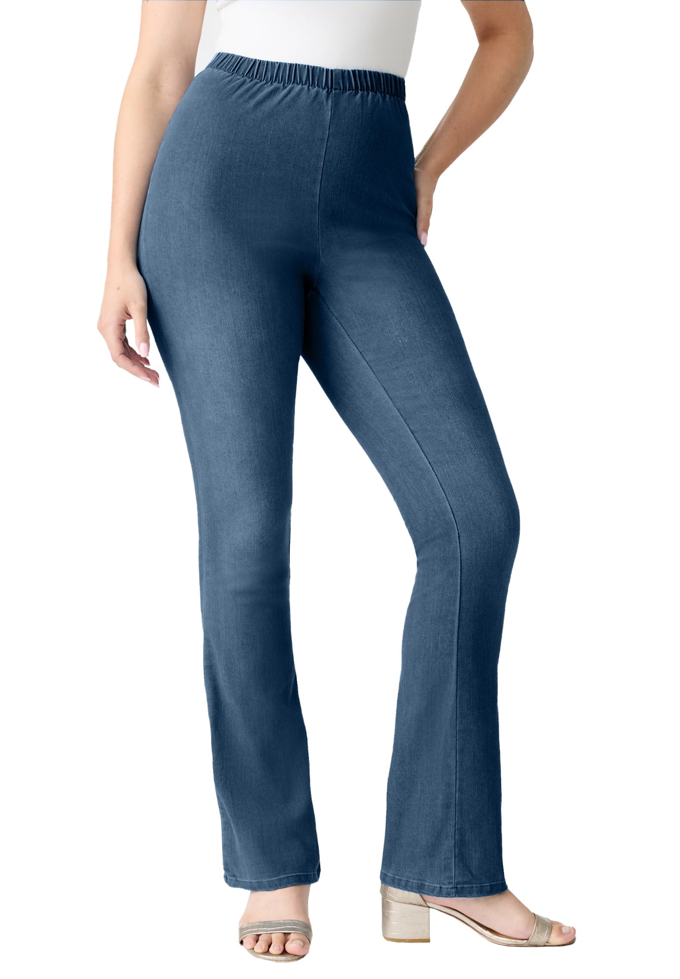 Roaman's Women's Plus Size Comfort Stretch Bootcut Jean - Walmart.com