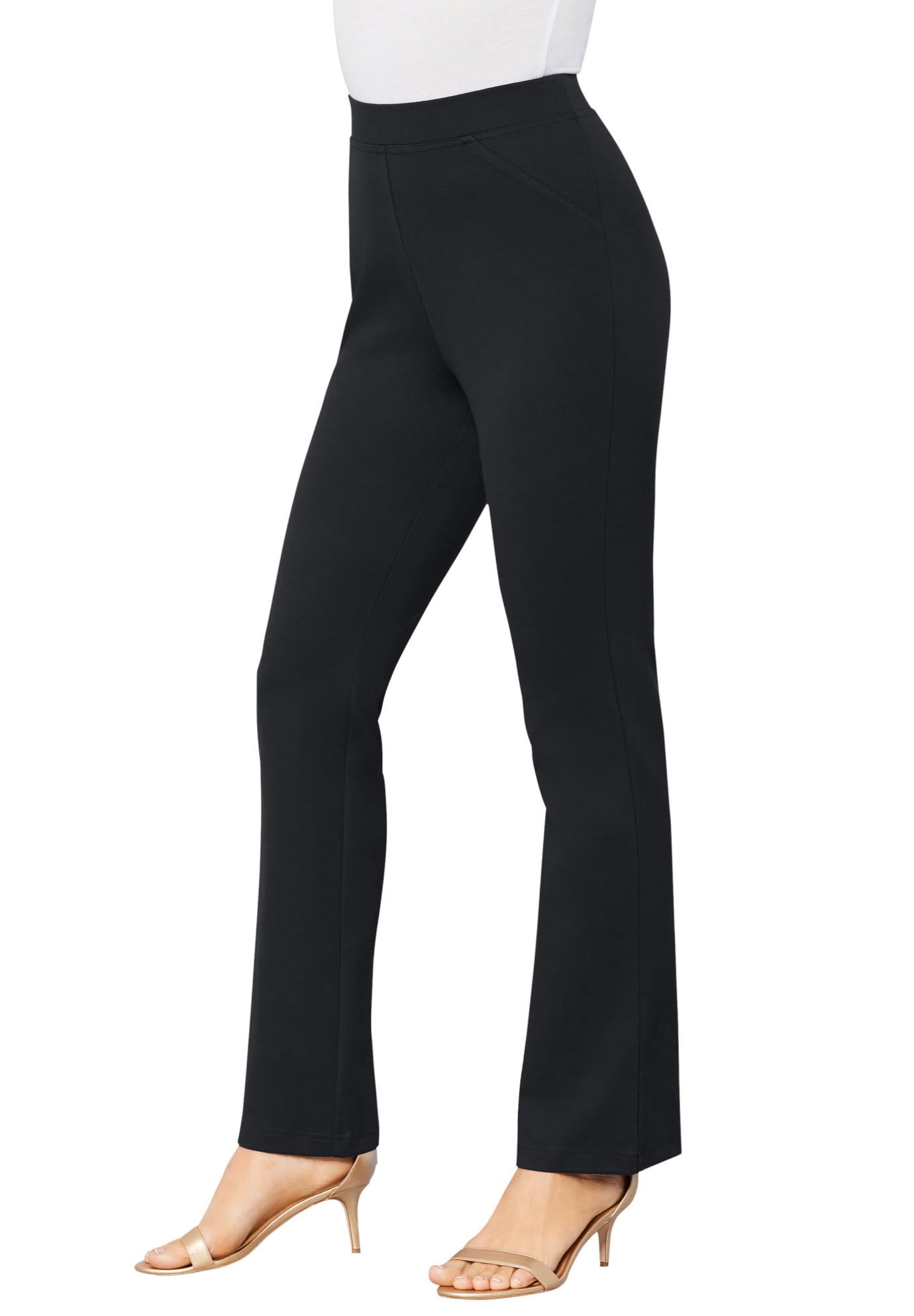 Roaman's Women's Plus Size Bootcut Ultimate Ponte Pant - Walmart.com