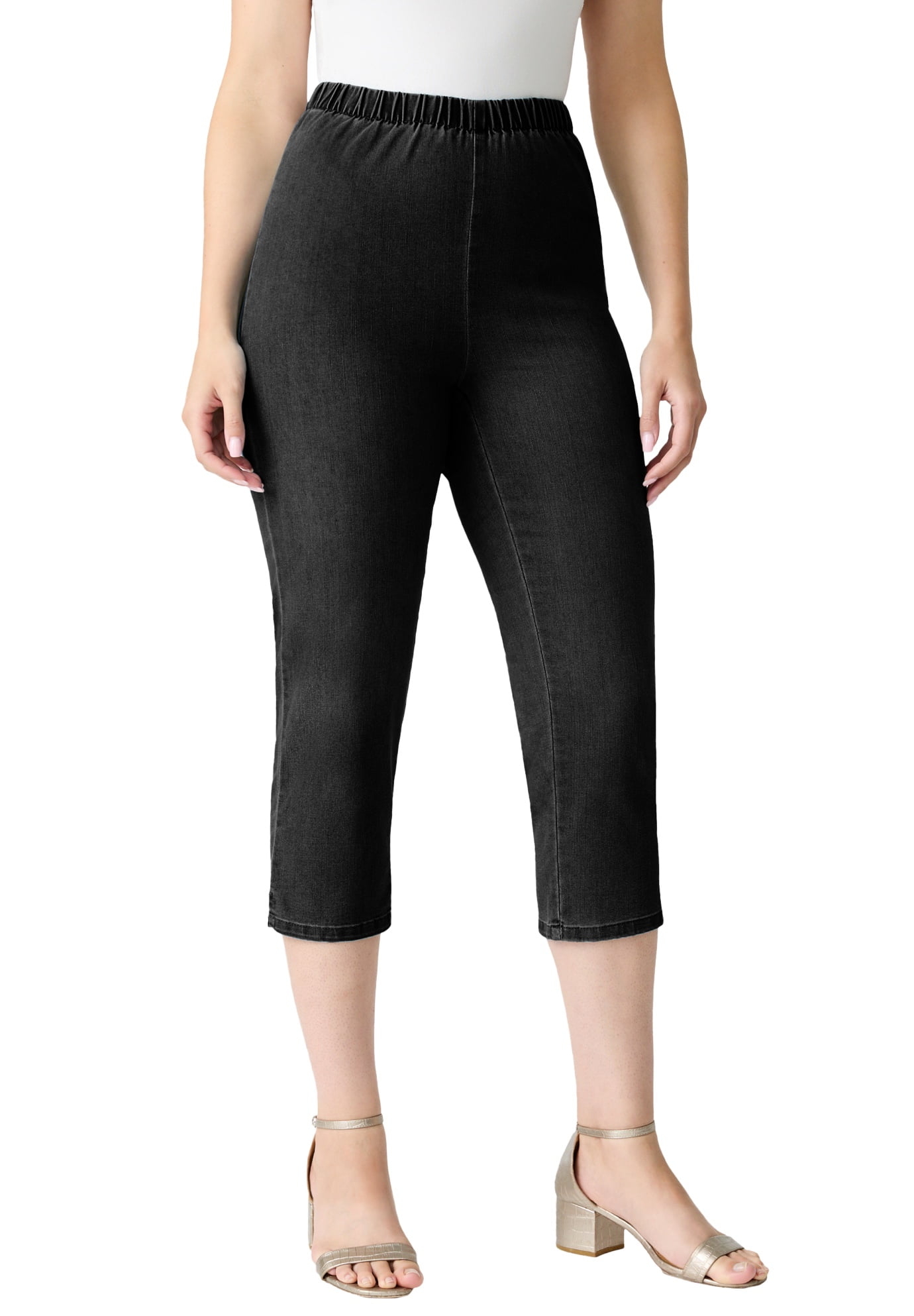 Roaman's Women's Plus Size Petite Comfort Stretch Capri Jean - Walmart.com