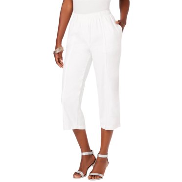 Alfred Dunner Womens Plus Straight Leg Mid-Rise Capri Pants - Walmart.com