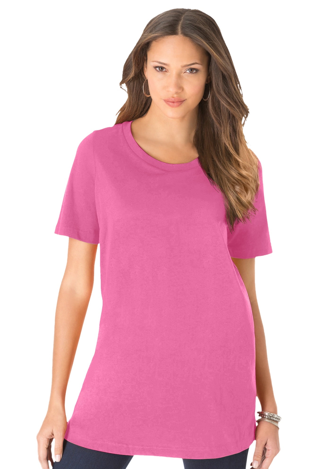Roaman's Women's Plus Size Crewneck Tee - Walmart.com
