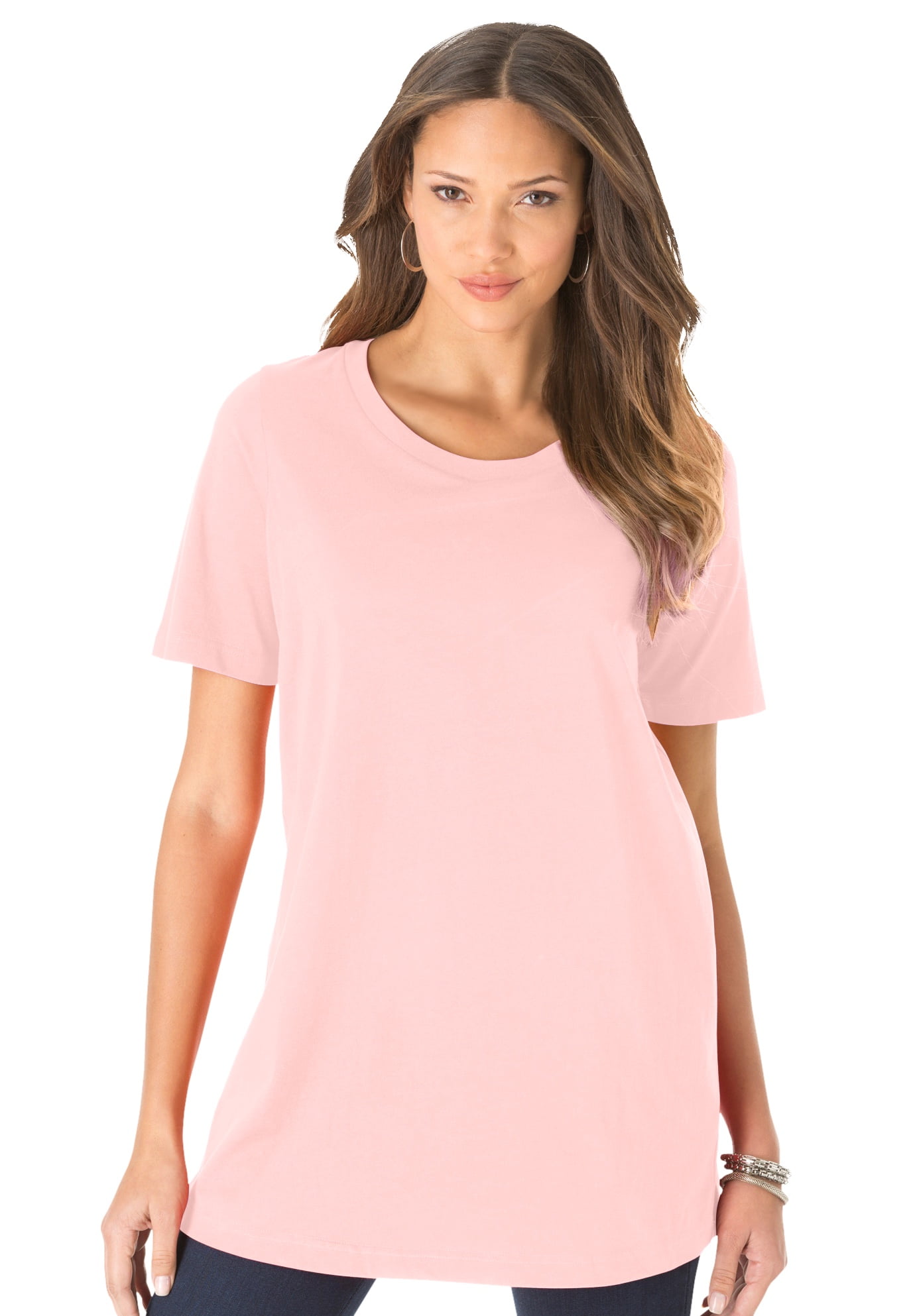 Roaman's Women's Plus Size Ultimate Crewneck Tee - Walmart.com