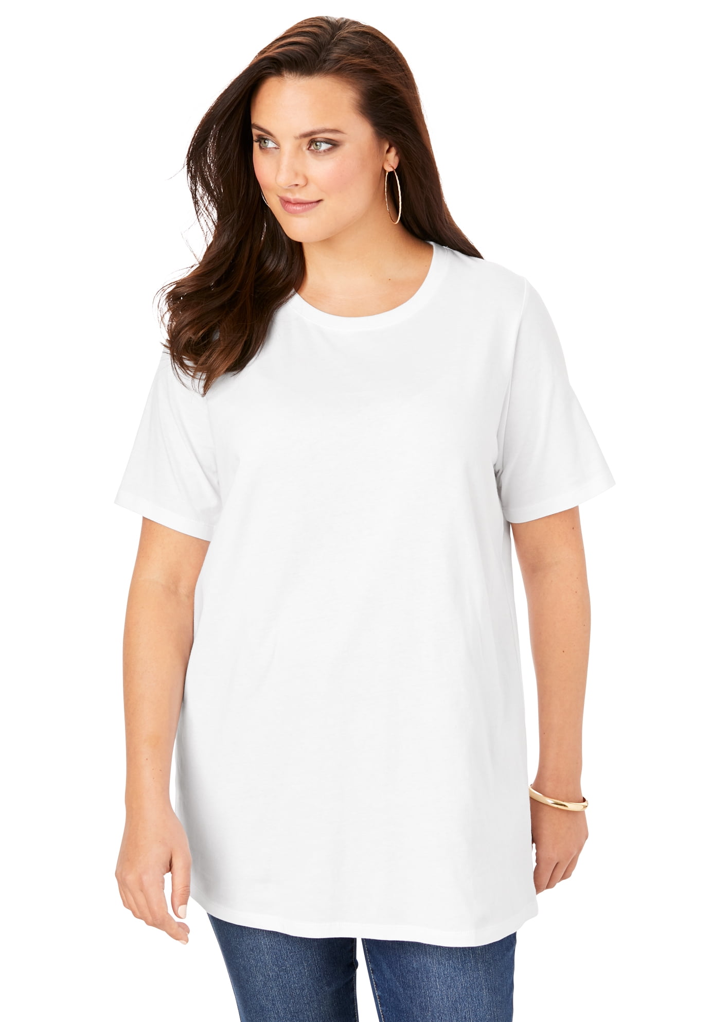 Roaman's Women's Plus Size Ultimate Crewneck Tee - Walmart.com