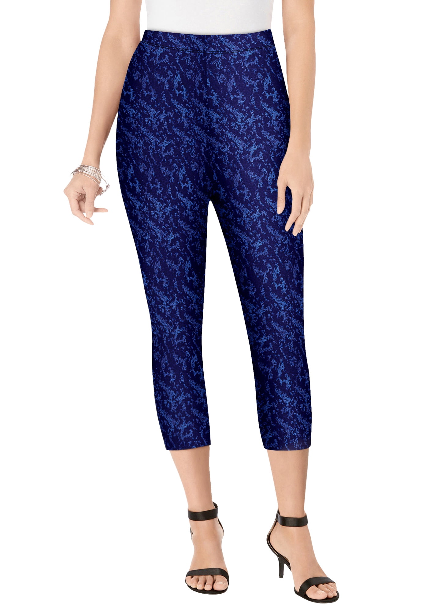Roaman's Women's Plus Size Essential Stretch Capri Legging - Walmart.com