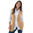 Roaman's Women's Plus Size Fine Gauge Drop Needle Sweater Vest ...