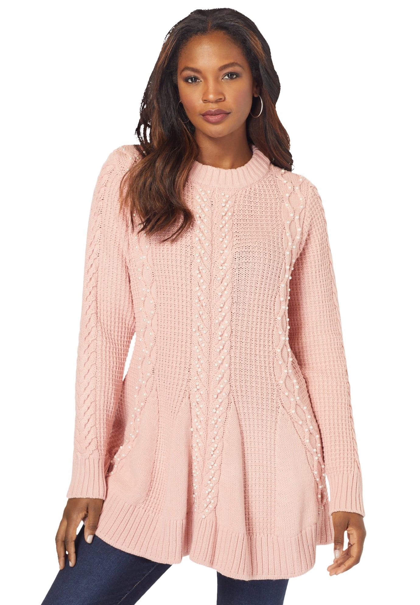 Roaman's Women's Plus Size Fit And Flare Sweater - Walmart.com