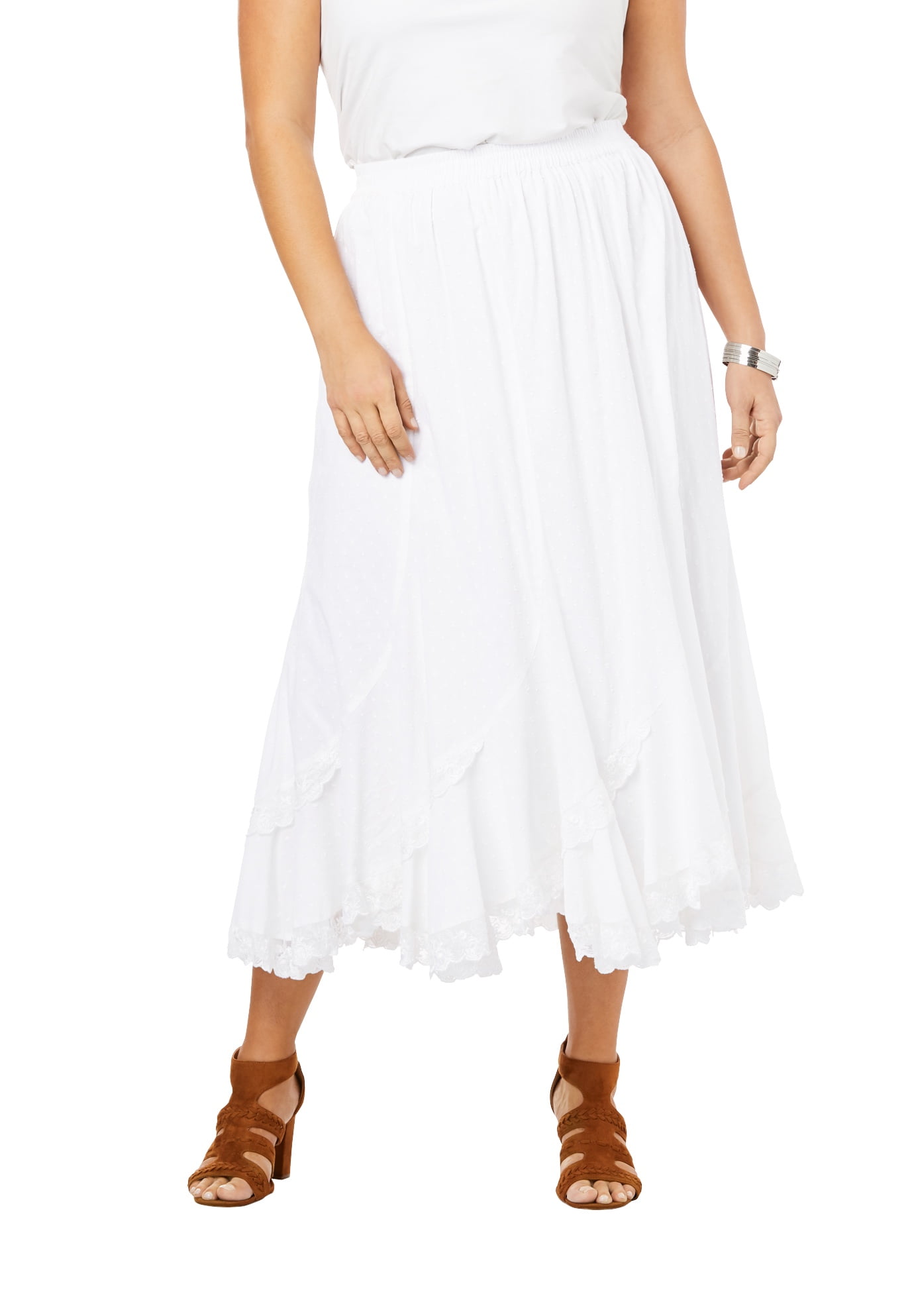 Roaman's Women's Plus Size French Skirt - Walmart.com