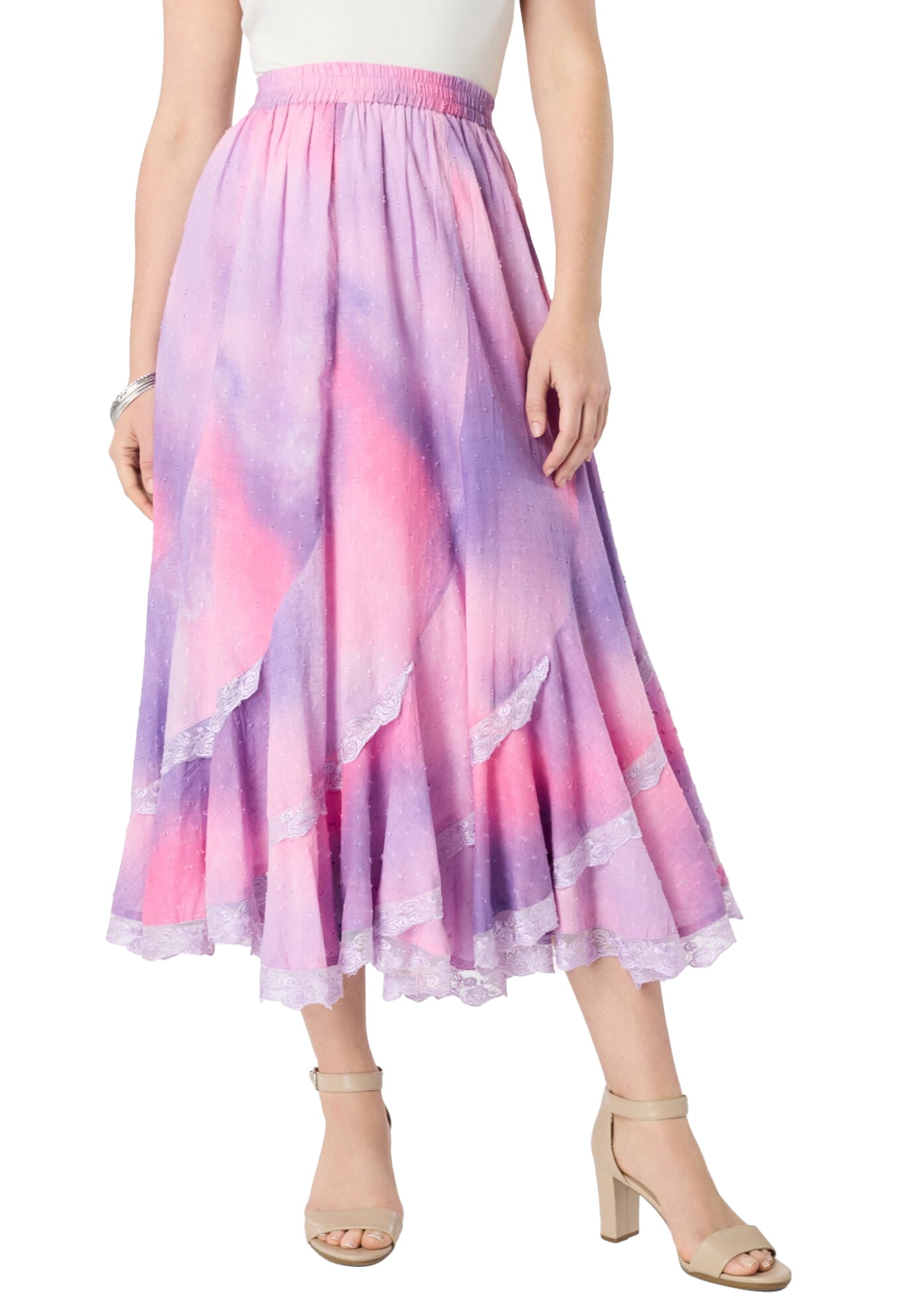 Roaman's Women's Plus Size French Skirt - Walmart.com