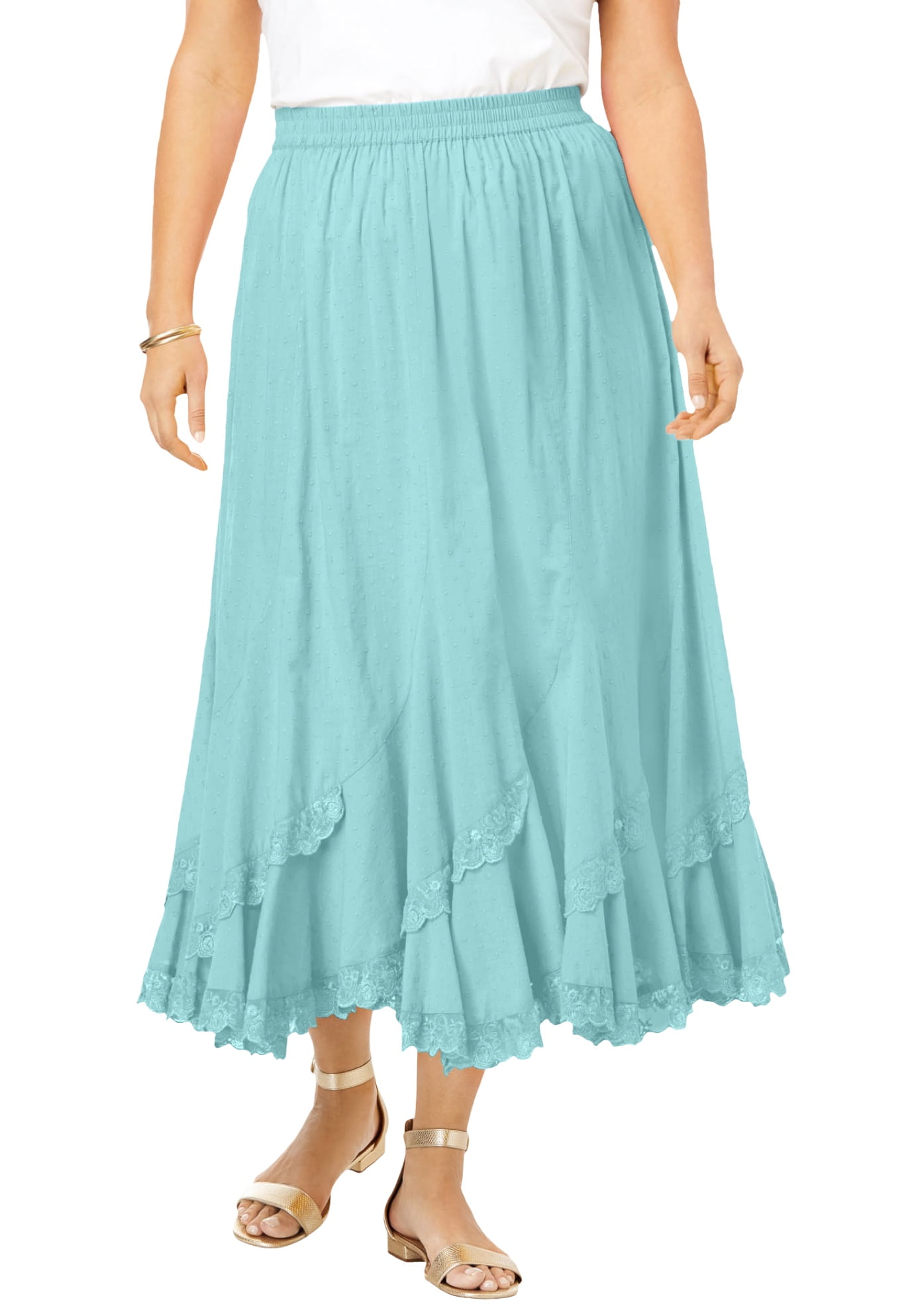 Roaman's Women's Plus Size French Skirt - Walmart.com