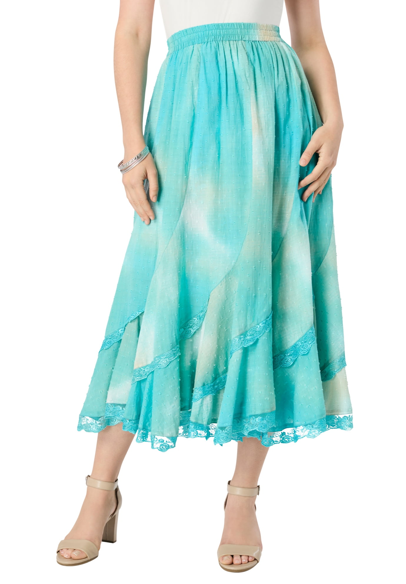 Roaman's Women's Plus Size French Skirt - Walmart.com