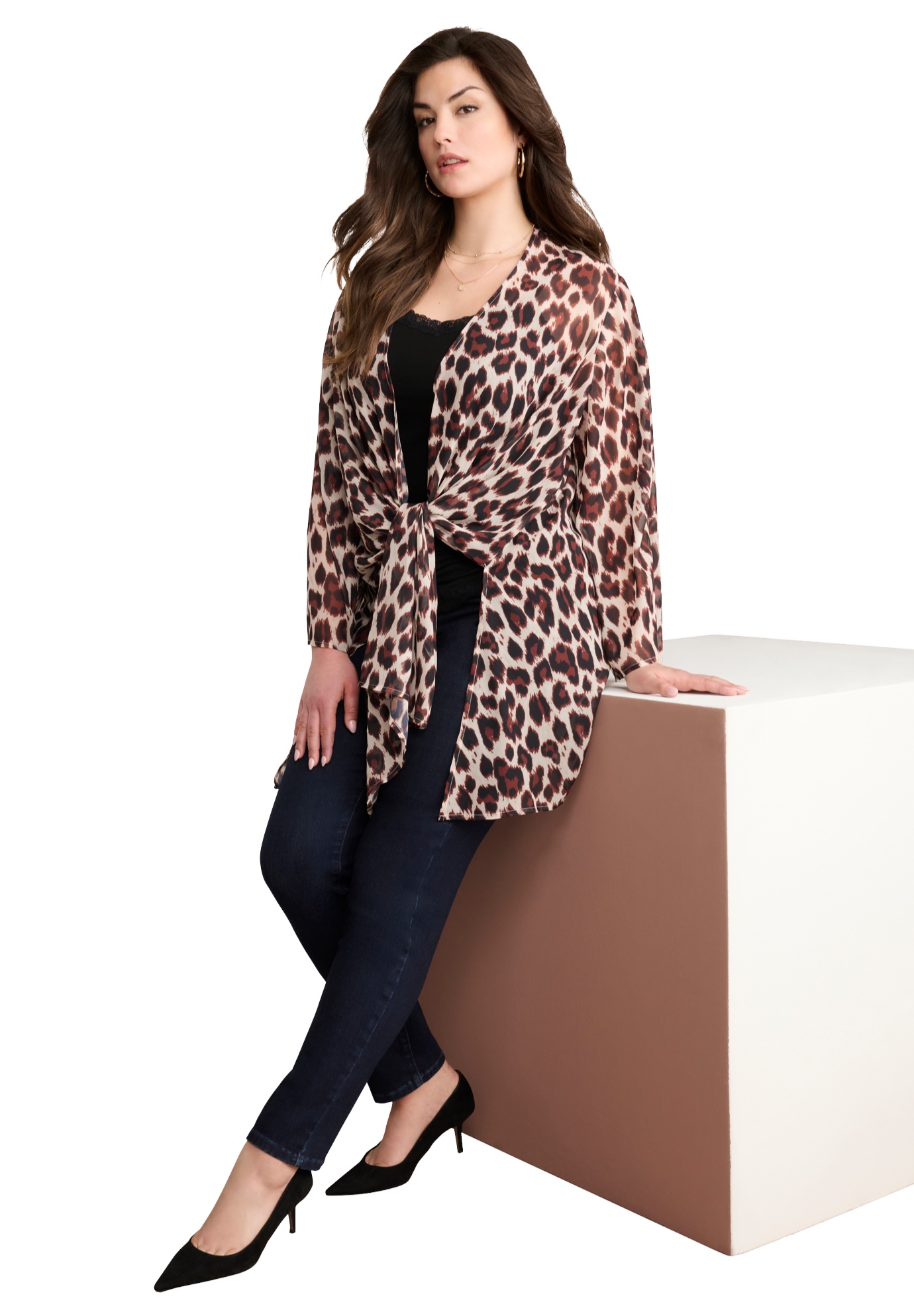 Roaman's Women's Plus Size Front-Knot Tie wrap - Walmart.com
