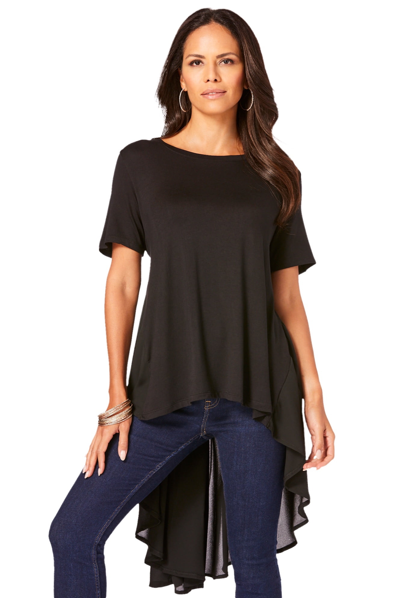 Roaman's Women's Plus Size Georgette-Back Ultra Femme Tunic - Walmart.com