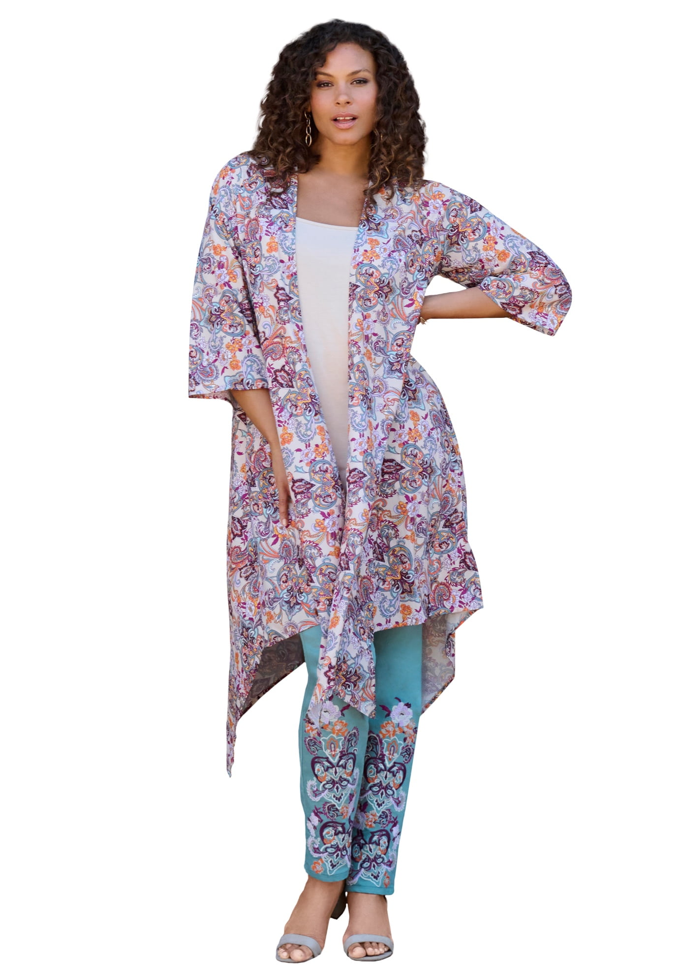 Roaman's Women's Plus Size Hanky Hem wrap - Walmart.com