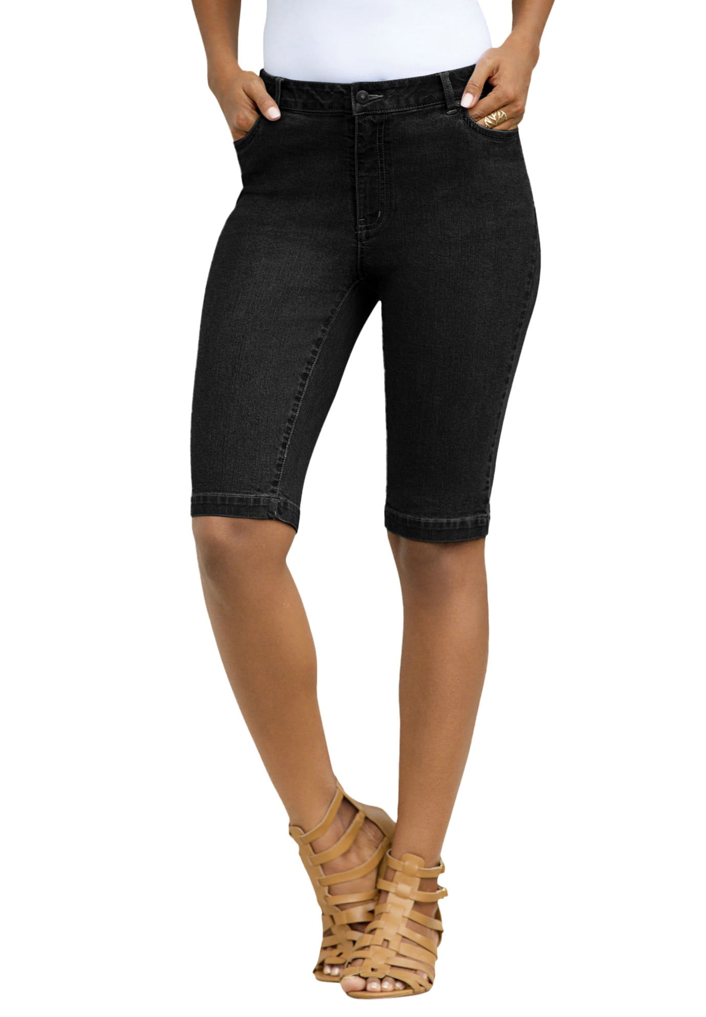 Roaman's Women's Plus Size Classic Stretch Bermuda Short - Walmart.com