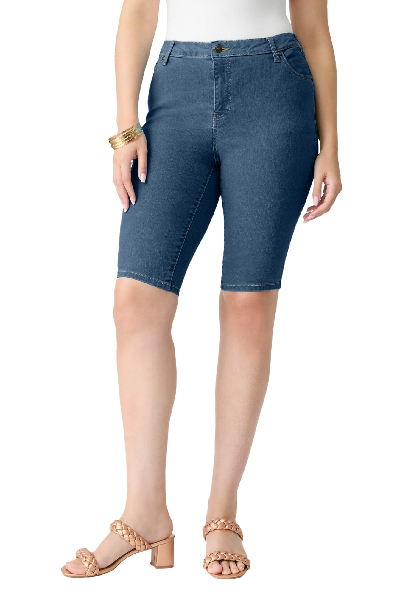 Roaman's Women's Plus Size 24/7 Stretch Bermuda Short - Walmart.com