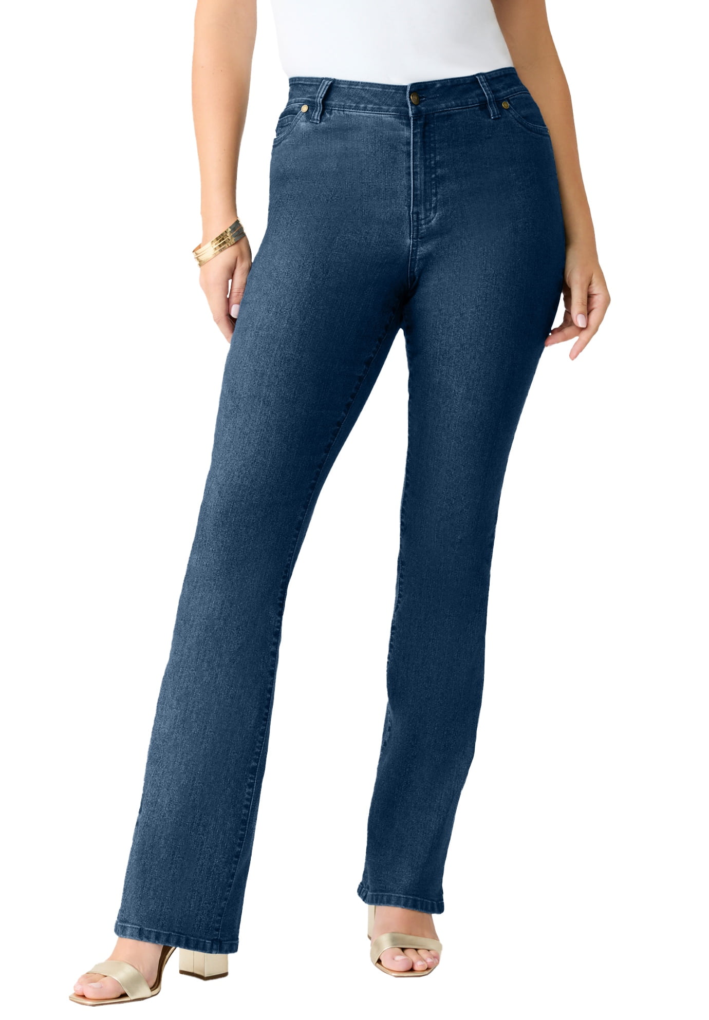 Roaman's Women's Plus Size Classic Stretch Bootcut Jean - Walmart.com