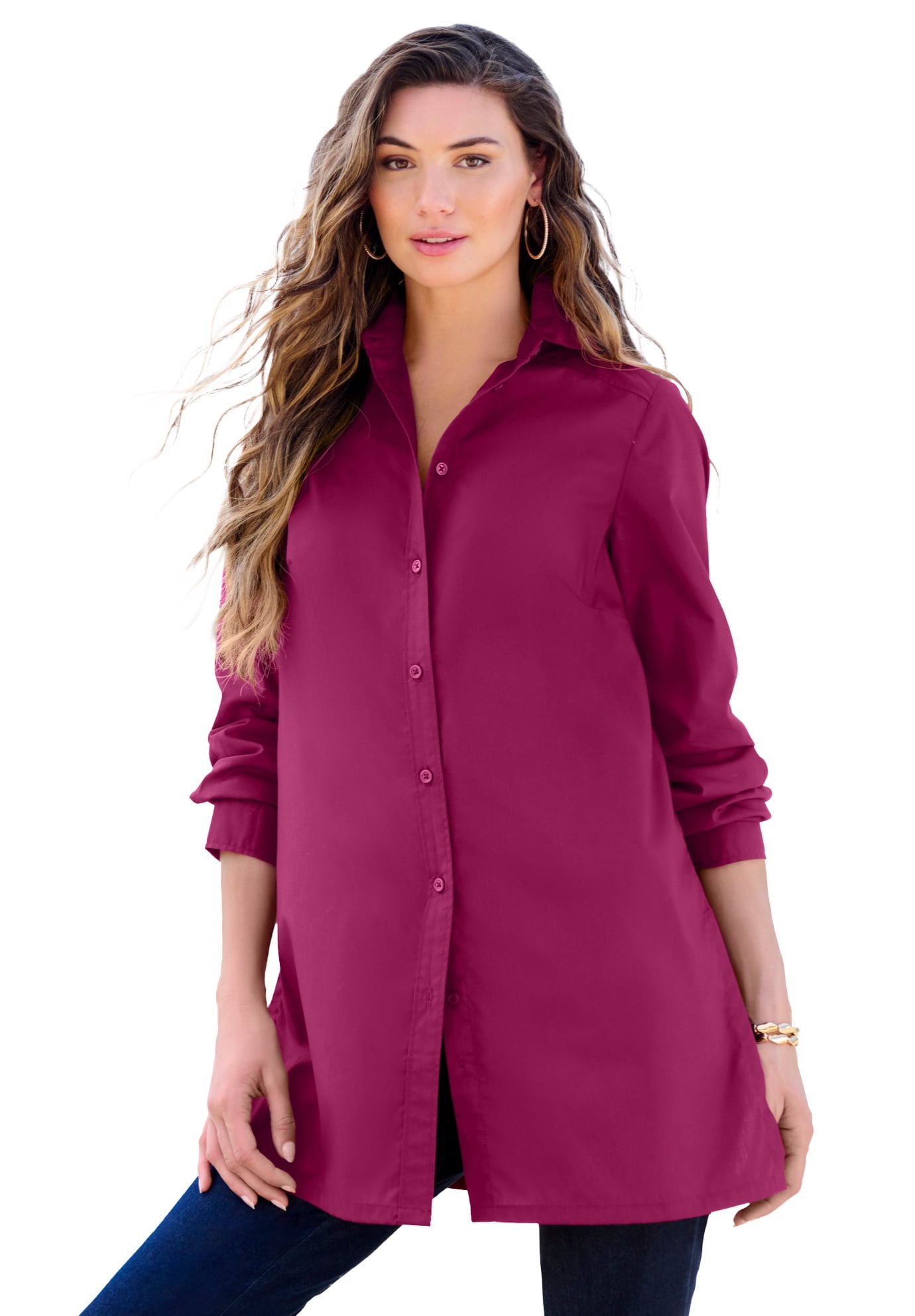 Roaman's Women's Plus Size Kate Tunic Big Shirt - Walmart.com
