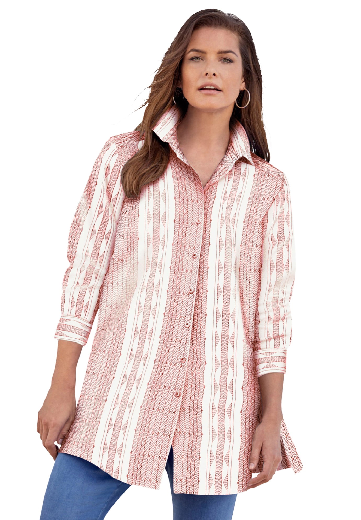 Roaman's Women's Plus Size Kate Tunic Big Shirt - Walmart.com