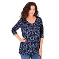 Roamans Womens Plus Size Long Sleeve V Neck Ultimate Tee