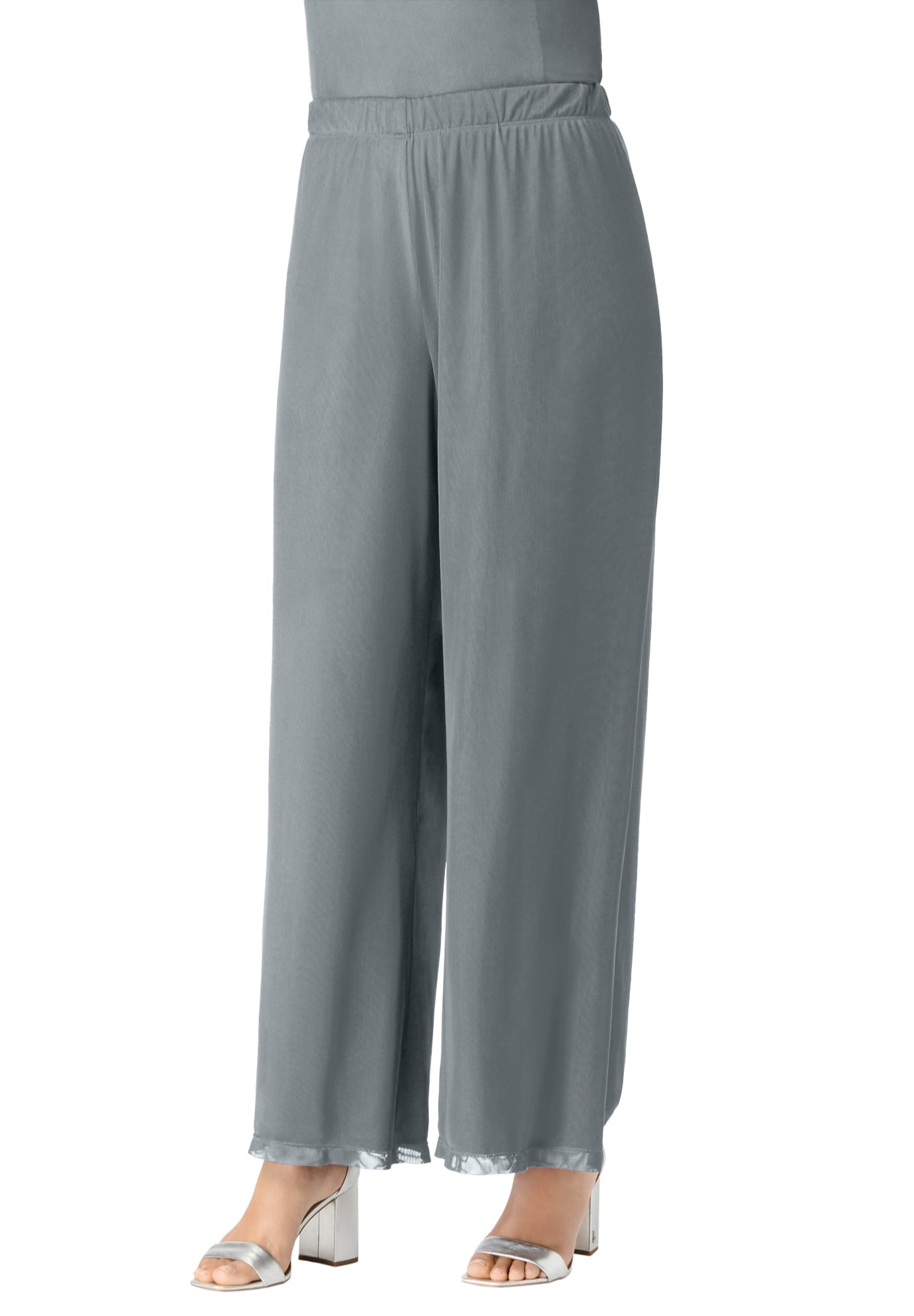 Roaman's Women's Plus Size Mesh Overlay Pant - Walmart.com