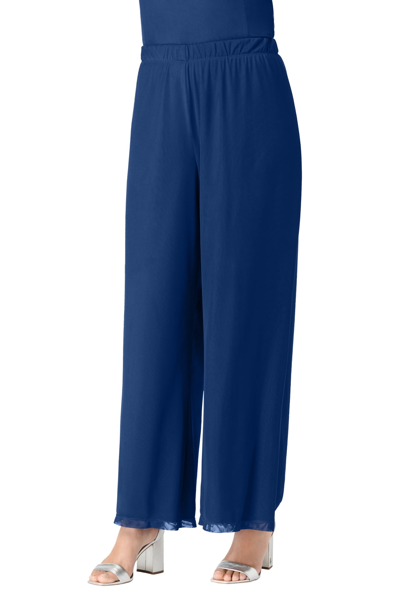 Roaman's Women's Plus Size Mesh Overlay Pant - Walmart.com