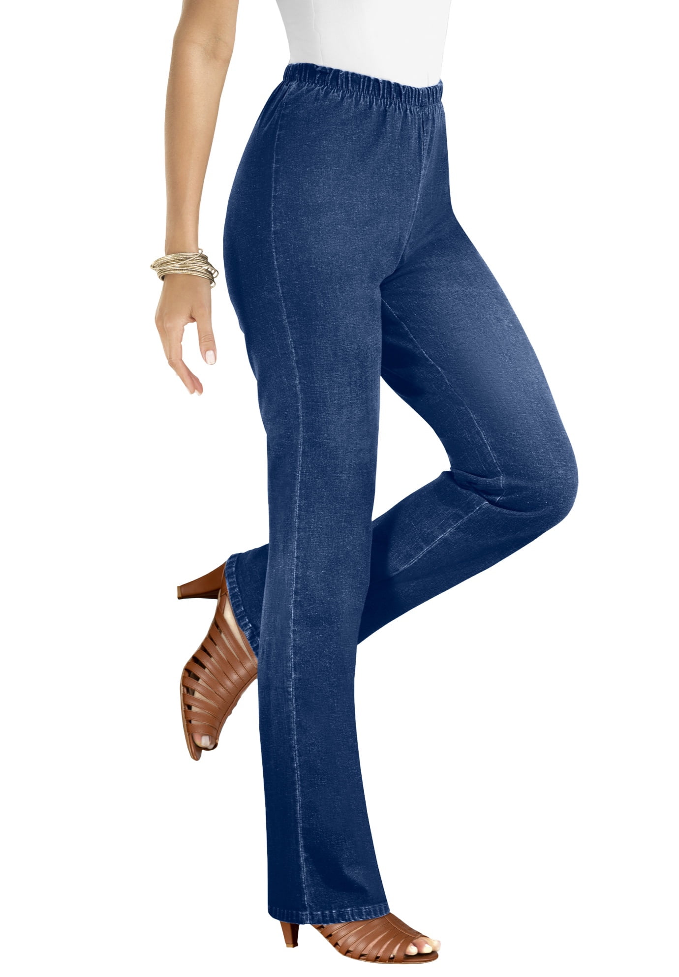 Roaman's Plus Size Petite Women's Bootcut Jean with Elastic Waist ... Roaman's Plus Size Petite Women's Bootcut Jean with Elastic Waist ...