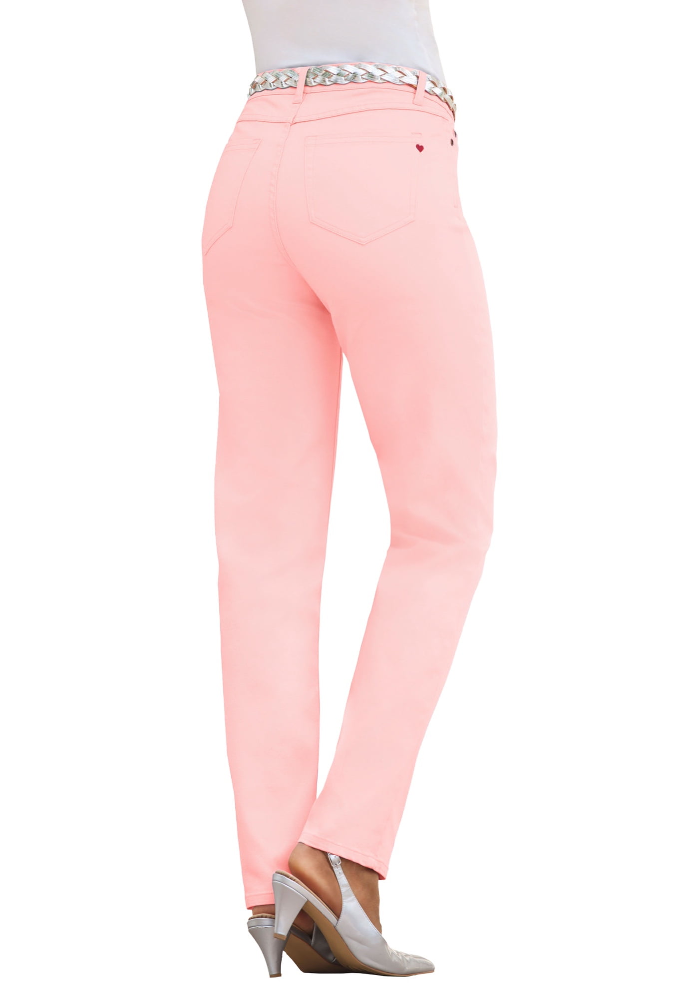 Roaman's Women's Plus Size Petite Invisible Stretch Iconic Straight-Leg ...