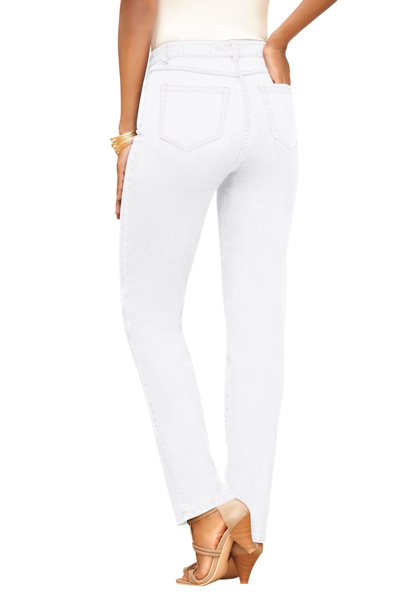 Roaman's Women's Plus Size Petite Invisible Stretch Iconic Straight Leg ...