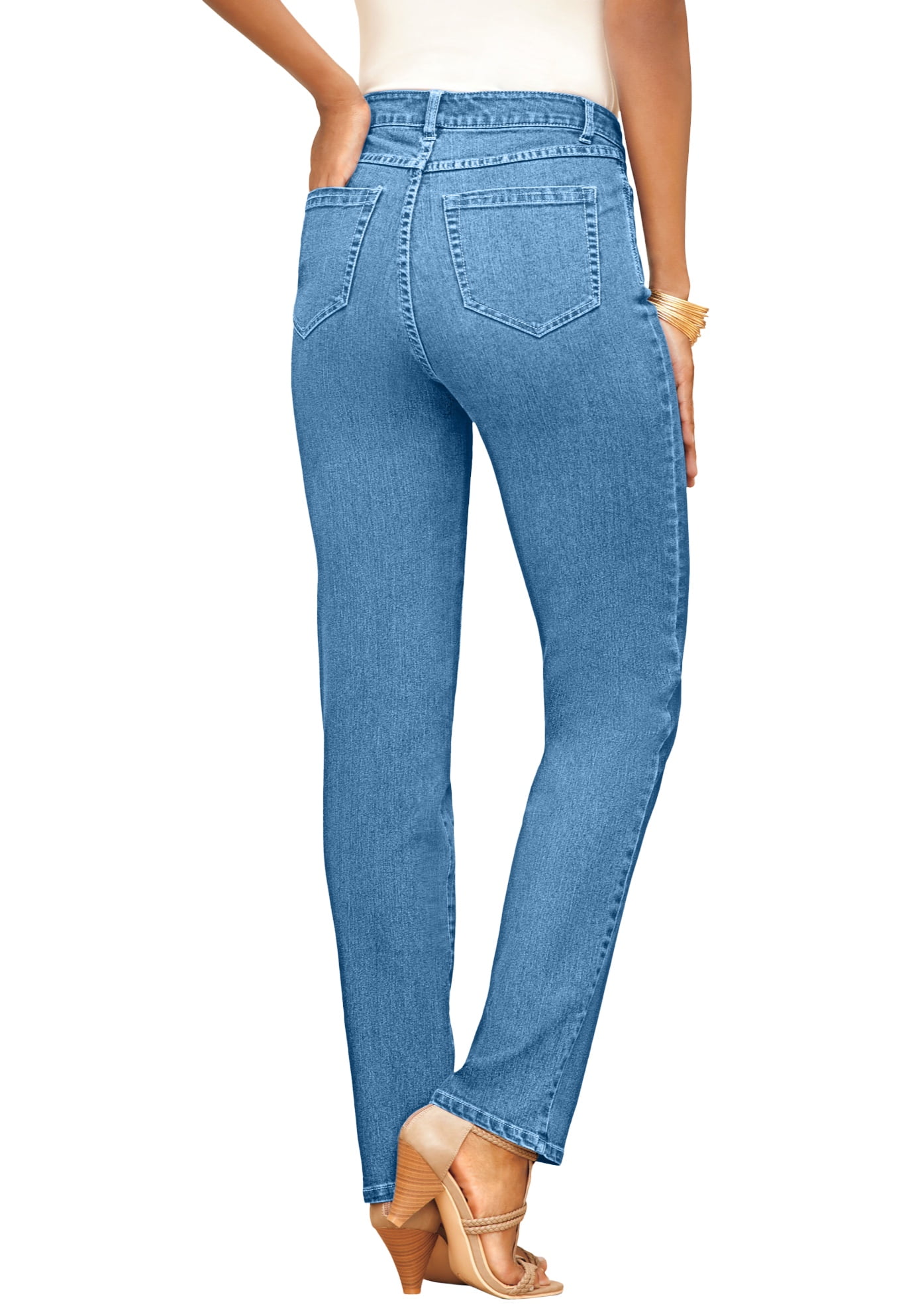 Roaman's Women's Plus Size Petite Invisible Stretch Iconic Straight Leg ...