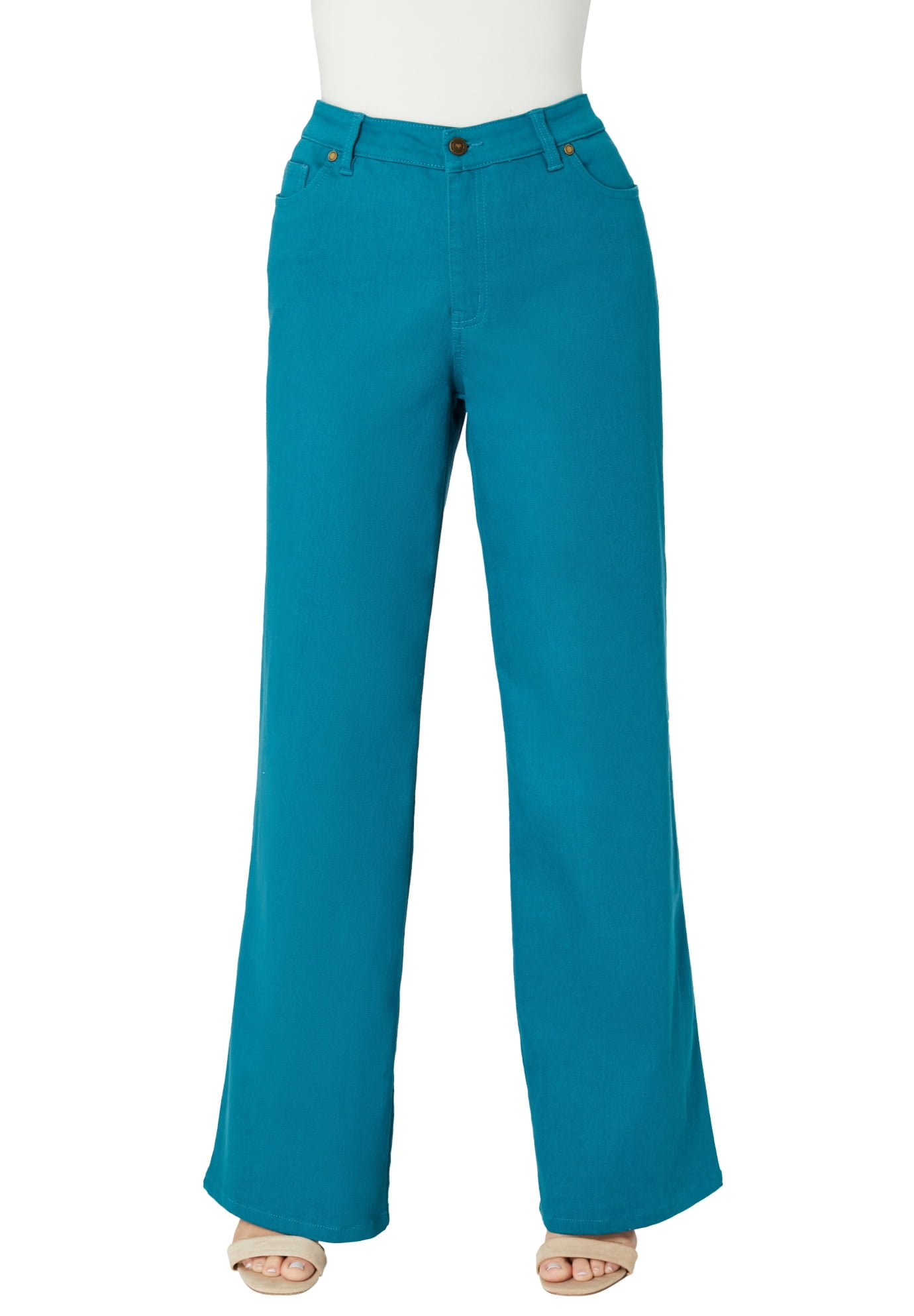 Roaman's Women's Plus Size Petite Invisible Stretch Iconic Wide Leg ...