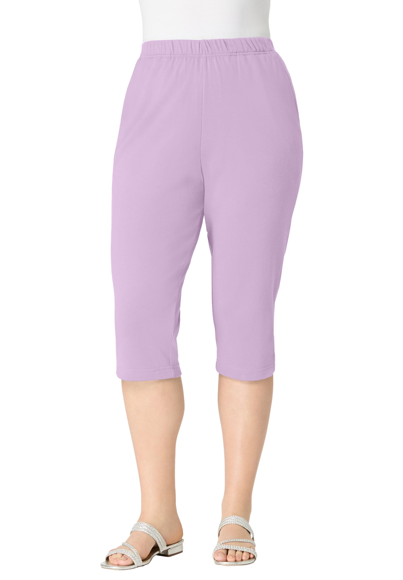 Roaman's Women's Plus Size Petite Plus Size Soft Knit Relaxed Pull-On ...
