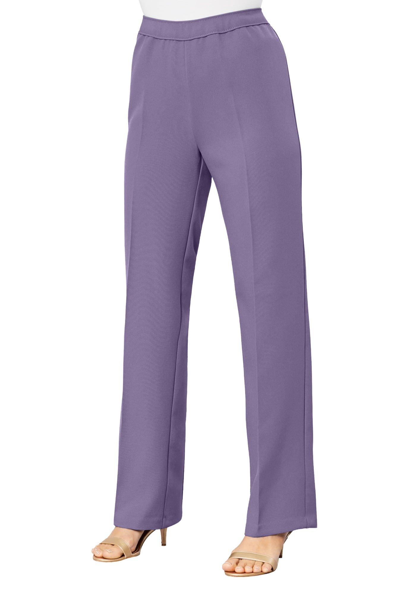 Roaman's Women's Plus Size Petite Plus Size Wide Leg Bend Over Pant ...