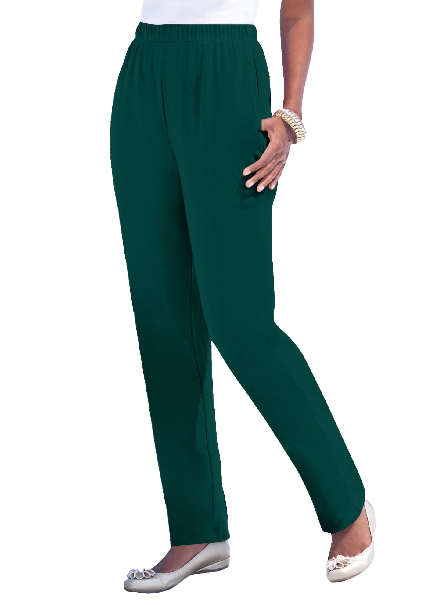 Roaman's Women's Plus Size Petite Plus Size Soft Knit Relaxed Pull-On ...