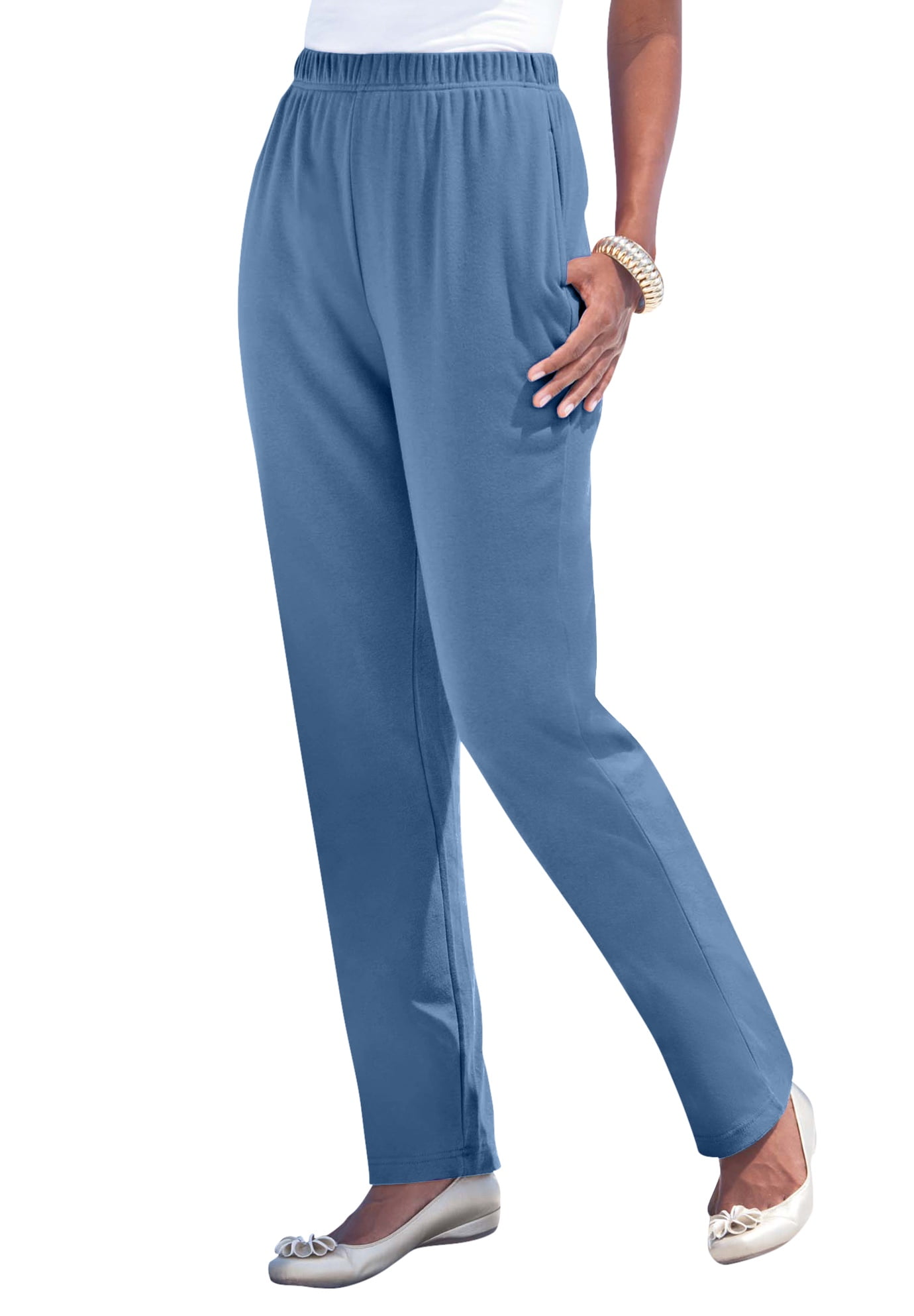 Roaman's Women's Plus Size Tall Plus Size Soft Knit Relaxed Pull-On ...