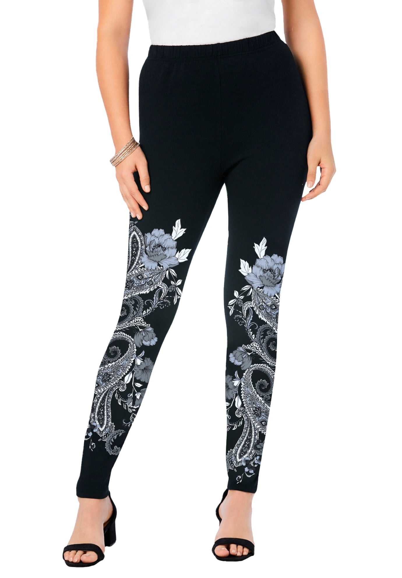 Roaman's Women's Plus Size Placement Print Legging - Walmart.com