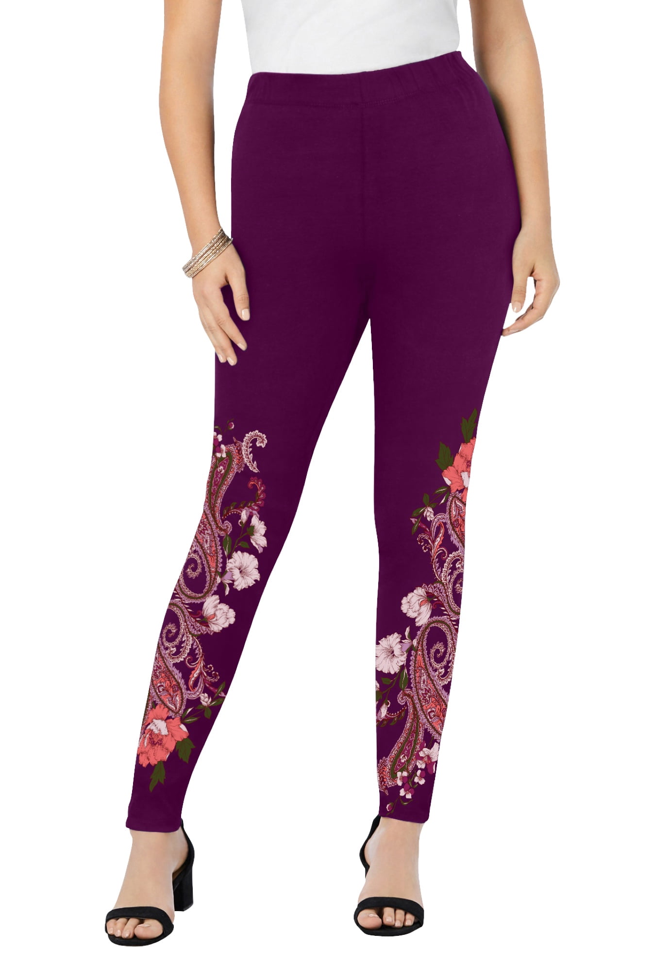 Roaman's Women's Plus Size Placement Print Legging - Walmart.com