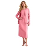 Roaman's Women's Plus Size Long Sleeve Pleated Jacket Dress Set ...