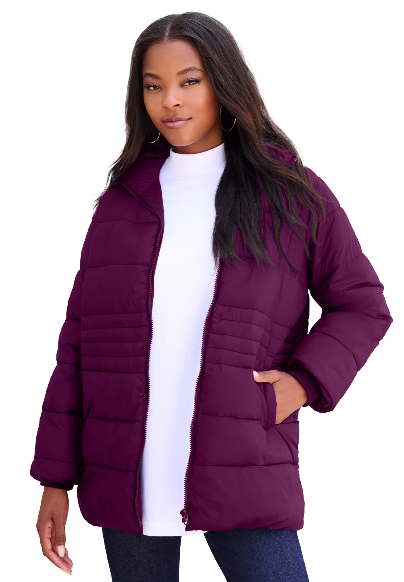 Roaman's Women's Plus Size Lightweight Quilted Jacket - Walmart.com