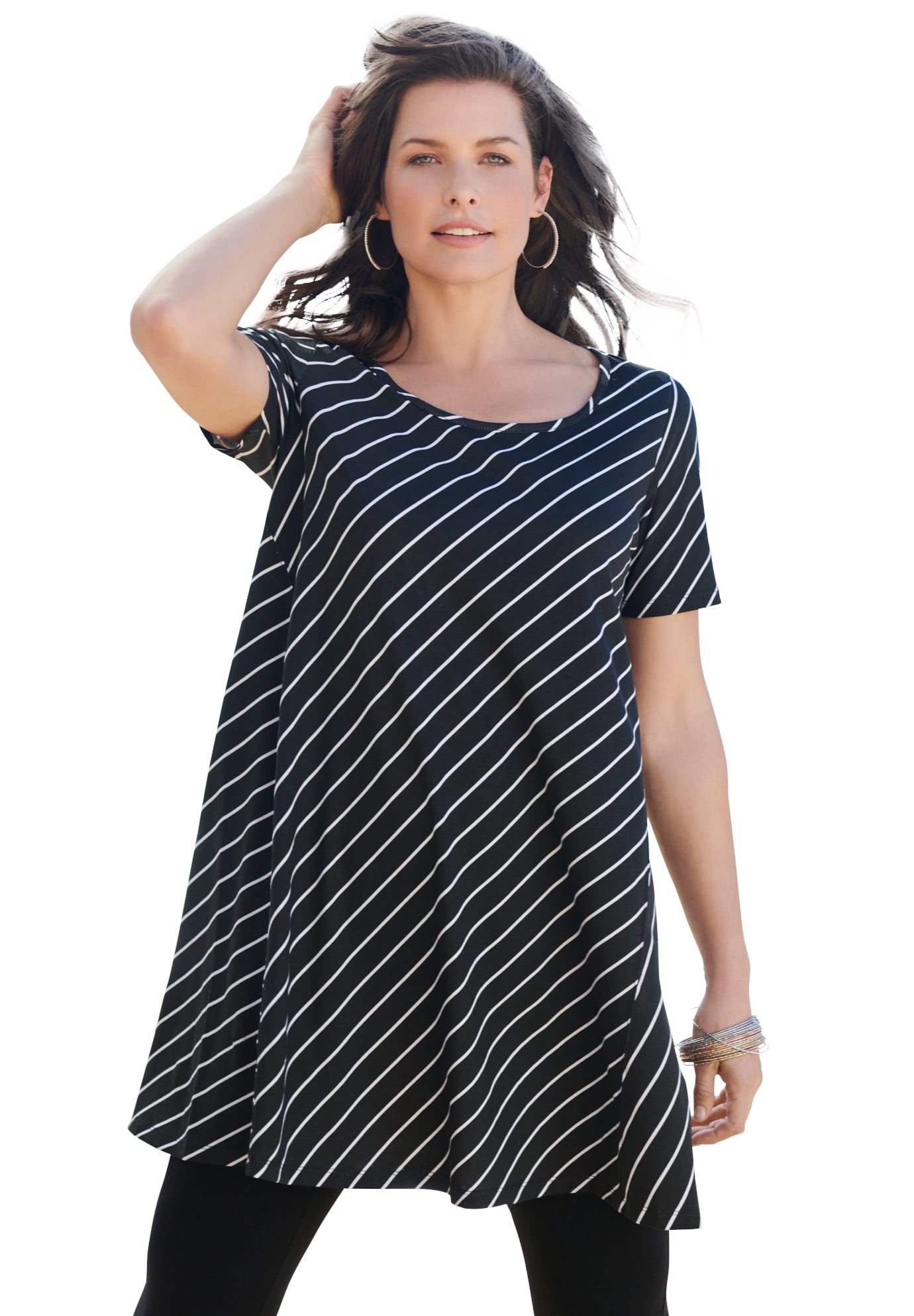 Roaman's Women's Plus Size Ultimate Scoopneck Swing Tunic - Walmart.com